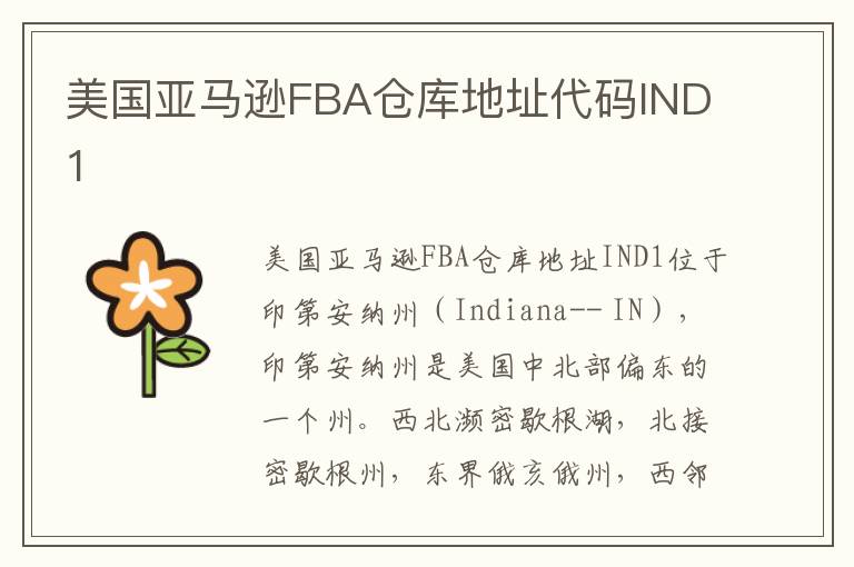 美国亚马逊FBA仓库地址代码IND1-深圳澳通国际货运代理有限公司